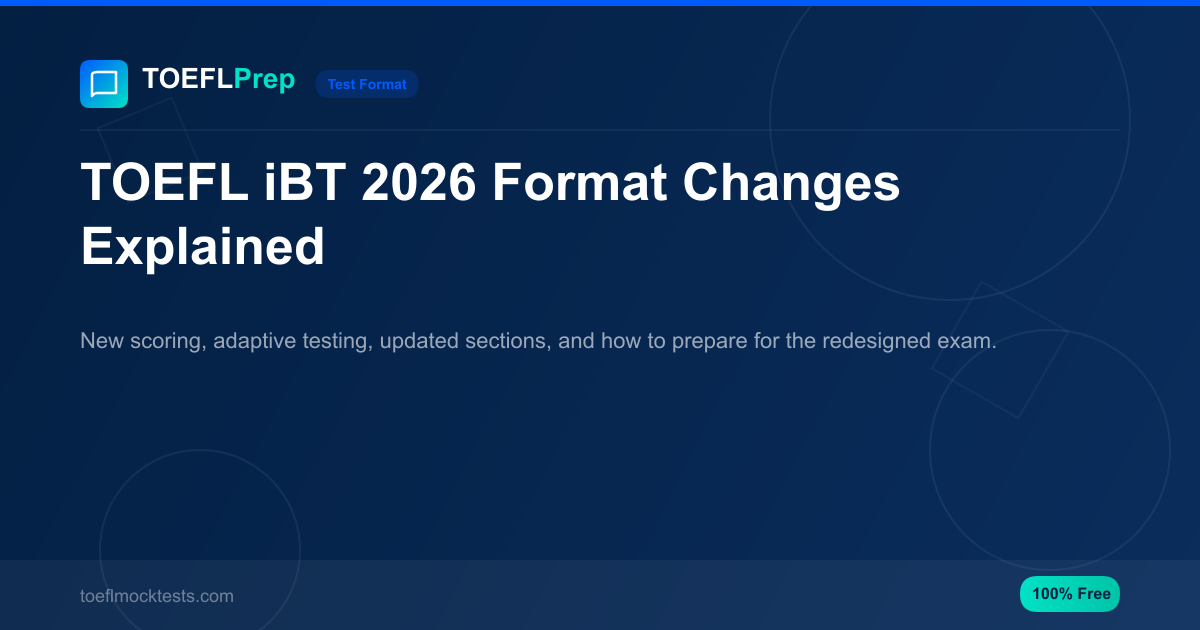 TOEFL 2026 Format Changes | New Scoring & Sections Guide